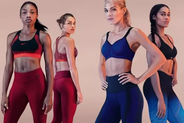 Nike Pro 文胸系列的 Lookbook 以專業運動員為特色，而不是曲線優美的模特。