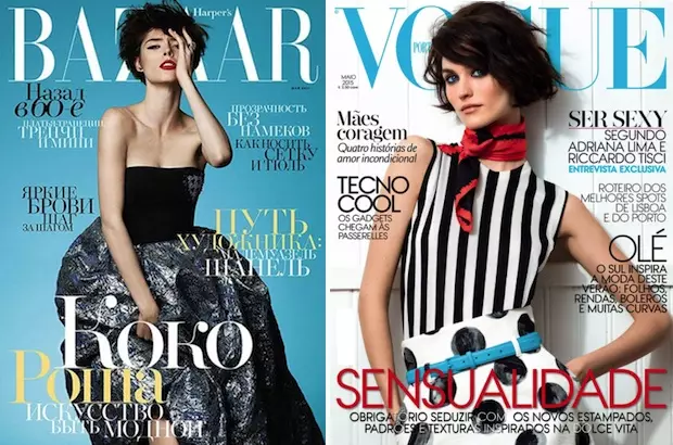 Coco Rocha iyada oo loo marayo Harper's Bazaar Russia; Manon Leloup oo loo sii marayo Vogue Portugal