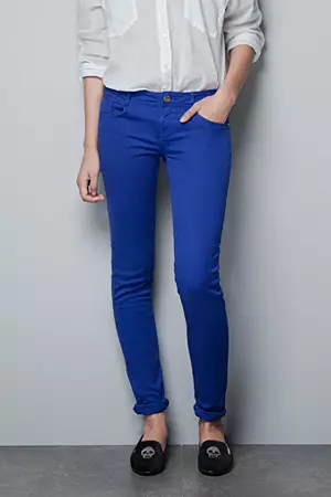 Zara cobalt အပြာရောင် ဂျင်းဘောင်းဘီ