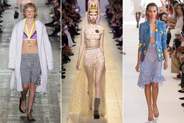 Alexander Wang Primavera 2017, Christian Dior Primavera 2017, Altuzarra Primavera 2017 looks de pasarela que muestran cómo llevar un bralette