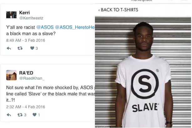 ASOS läscht 'Sklave' Shirt Oplëschtung vum Site nom Opschwong