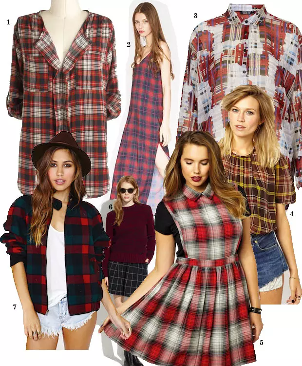 Celeb gtl plaid samfurin collage