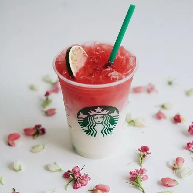 Starbucks' Ombré Pink Drink; Wêne: Starbucks