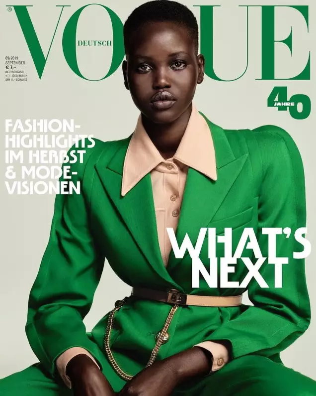Vogue Germany 2019 年 9 月：Chris Colls 的 Adut Akech 和 Rebecca Longendyke