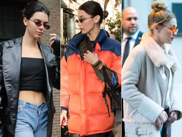 Kendall Jenner, Bella e Gigi Hadid usam óculos de sol pequenos