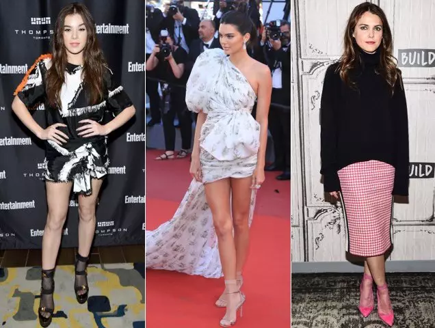 Hailee Steinfeld, Kendall Jenner ir Keri Russell demonstruoja permatomas kojines