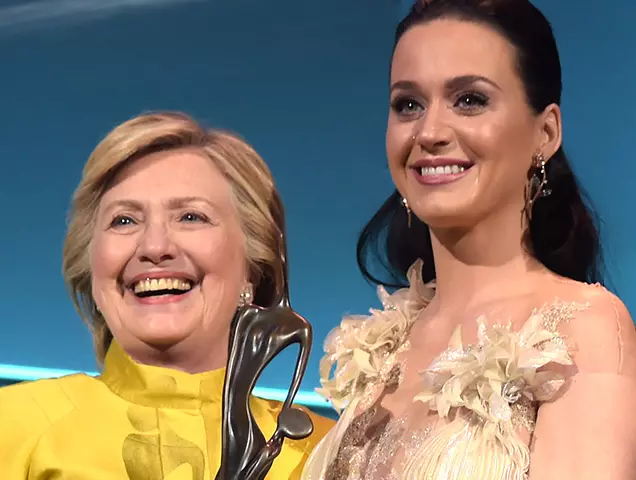 Katy Perry en Hillary Clinton het mekaar by Gisteraand se UNICEF-gala ge-fangirl