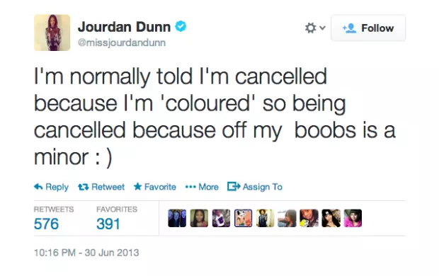 jourdan dunn tweet 1