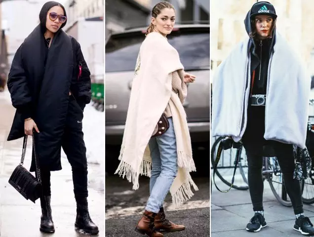As estrelas de street style mostran como levar unha bufanda de manta esta tempada.
