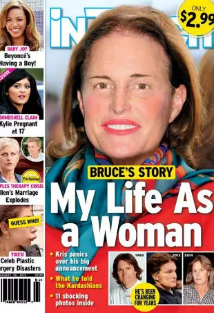 In Touch Weekly는 Bruce Jenner가 여성으로 등장한 표지를 게시합니다.