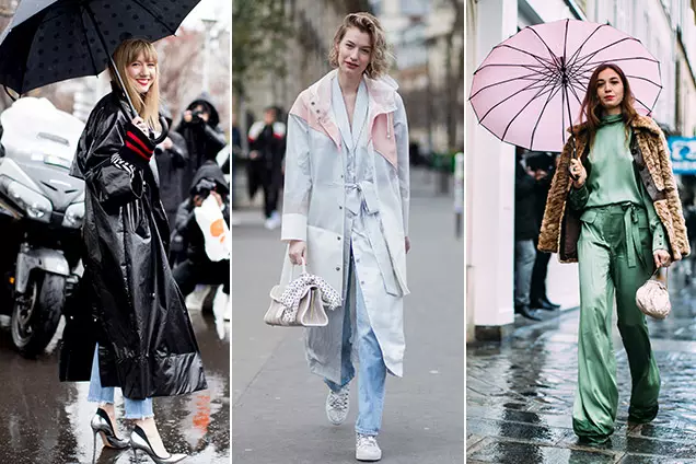 Street style: tres vestits elegants per a dies de pluja de la Setmana de la Moda de París