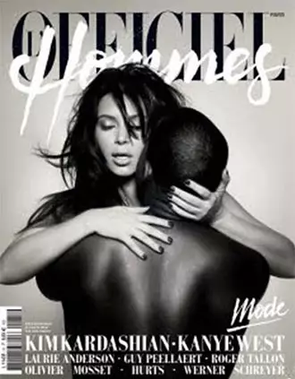 Дали сакате да ги видите Ким Кардашијан и Канје Вест како прават бебиња на насловната страница на L'Officiel Hommes?
