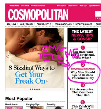 भ्यालेन्टाइन डेको लागि, Cosmo सोध्छ: "तपाईको योनिको मूल्य कति छ?"