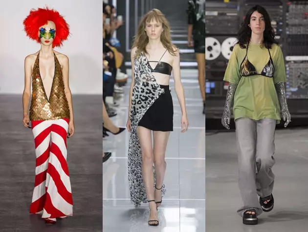 3 model Gareth Pugh, Versus, MM6 Maison Margiela üçin uçuş-gonuş zolaklary