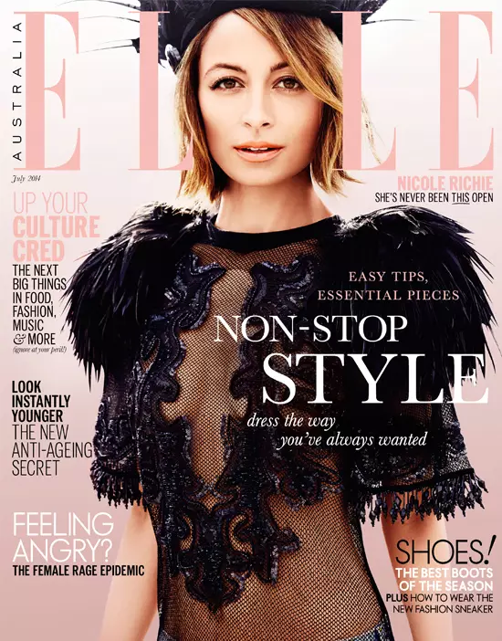 Nicole Richie Elle Australia xullo de 2014