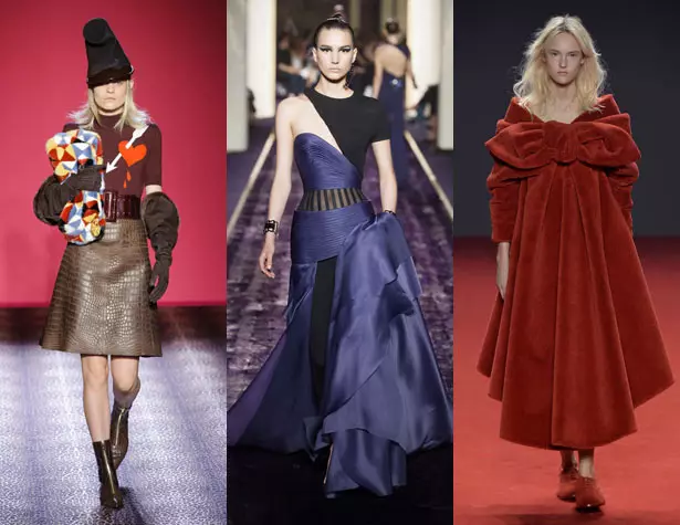 Le signorine: Schiaparelli Haute Couture, Atelier Versace, Viktor & Rolf Haute Couture.
