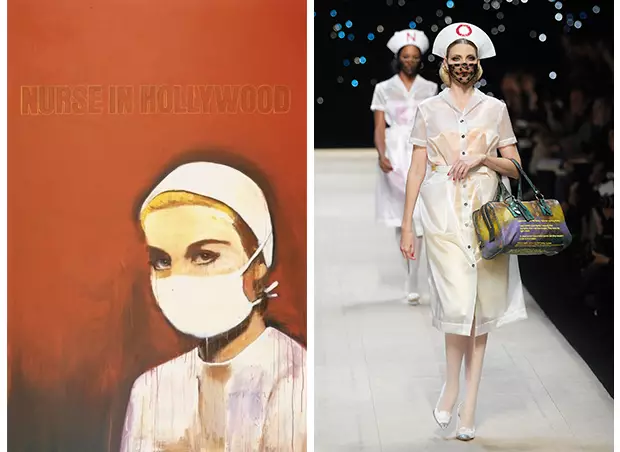 Muuguzi katika Hollywood Nambari 4 na Richard Prince, 2004 (kushoto) / Louis Vuitton Spring 2008 (kulia)