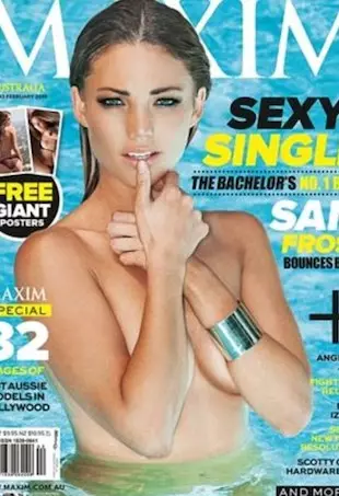 Një Sam Frost pothuajse nudo mbulon Maxim Australia