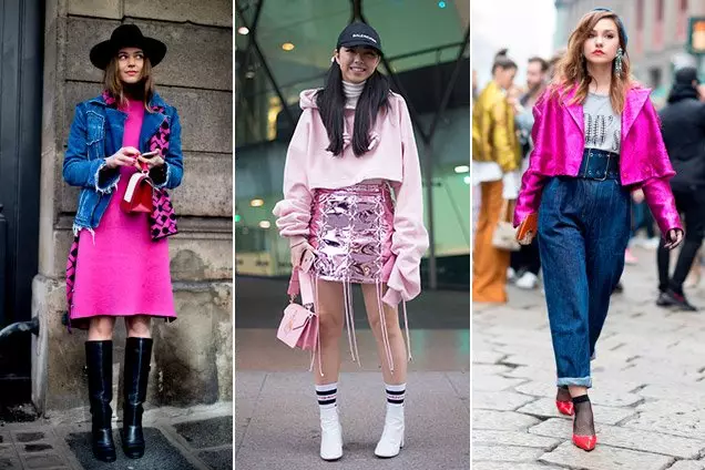 Roze knalt buiten de recente modeshows in Parijs en Milaan; Afbeeldingen: Imaxtree