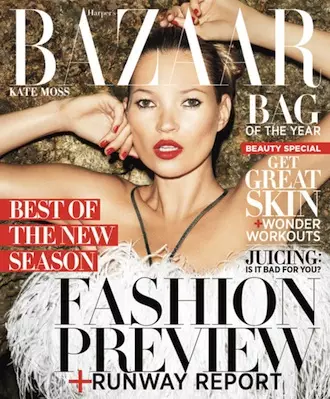 Harper's Bazaar Australia ja Ukraina leikkaavat kulmia Kate Moss -kansissaan
