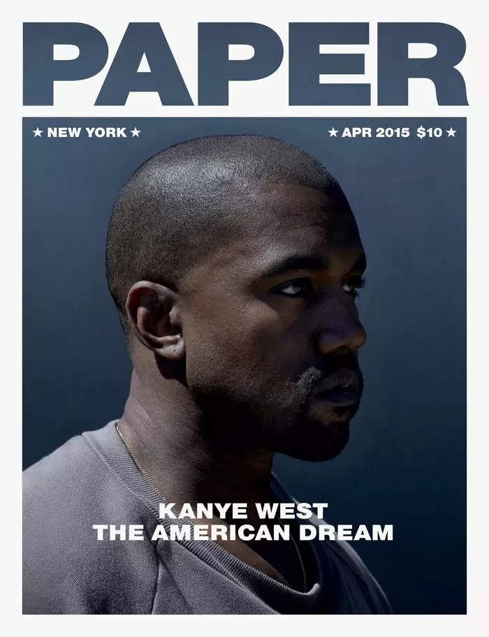 Portada de revista de papel de Kanye West